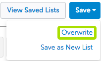 How To: Save, Edit or Delete Customer Lists